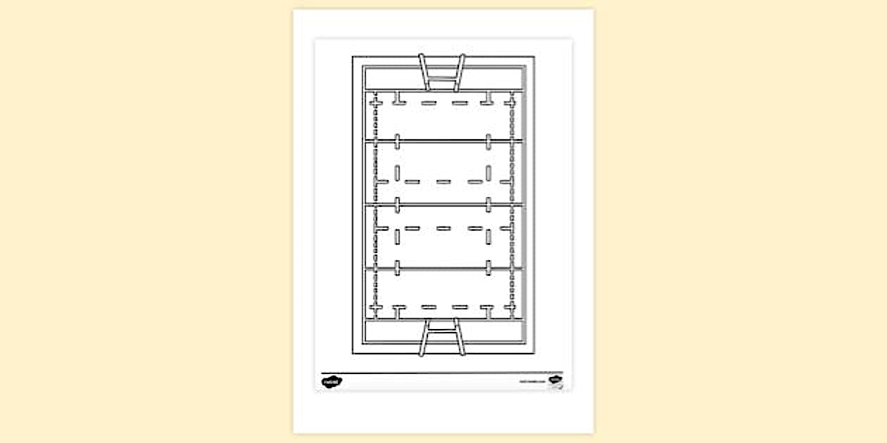 Rugby Pitch Colouring Sheet - Colouring Sheets - Twinkl