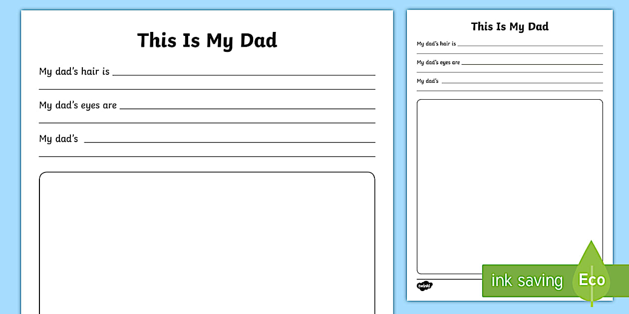 Description of My Dad Early Level Worksheet / Worksheet - dad, describe,
