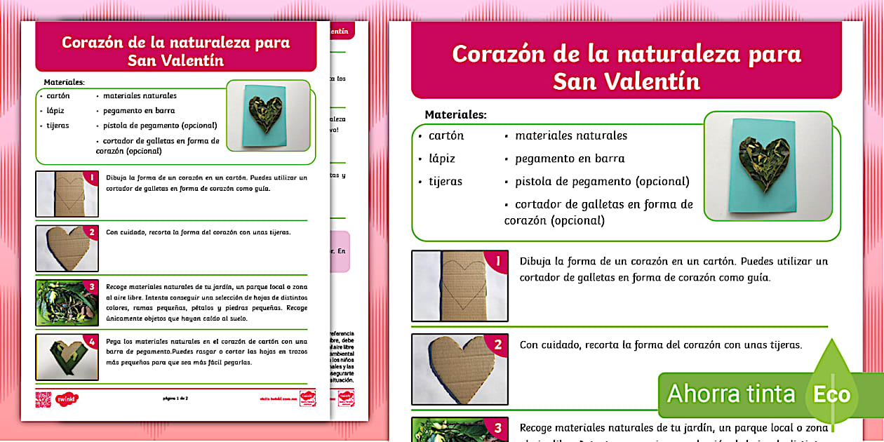 Manualidad: Corazón de la naturaleza para San Valentín