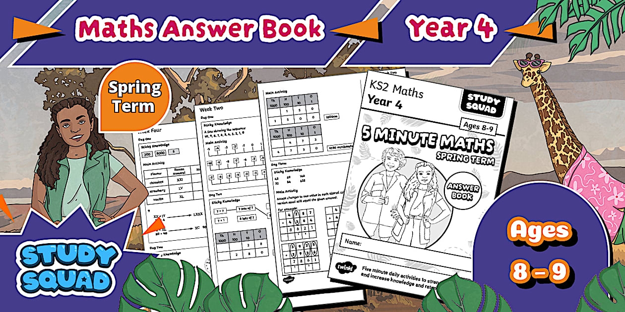 👉 Study Squad 5 Minute Maths - Year 4 Spring - Answer Book