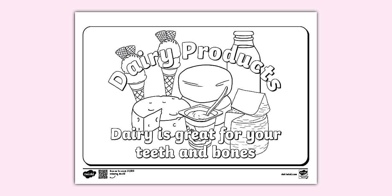 Editable Dairy Products Colouring Poster (teacher made)
