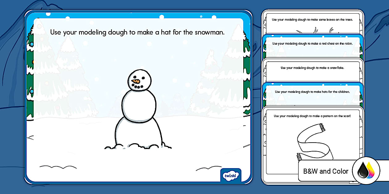 Winter Modeling Dough Mats (teacher made) - Twinkl