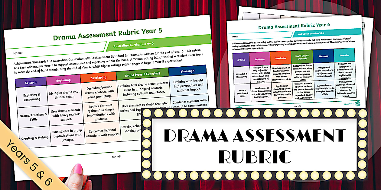 Drama Assessment Rubric Grades 5 and 6