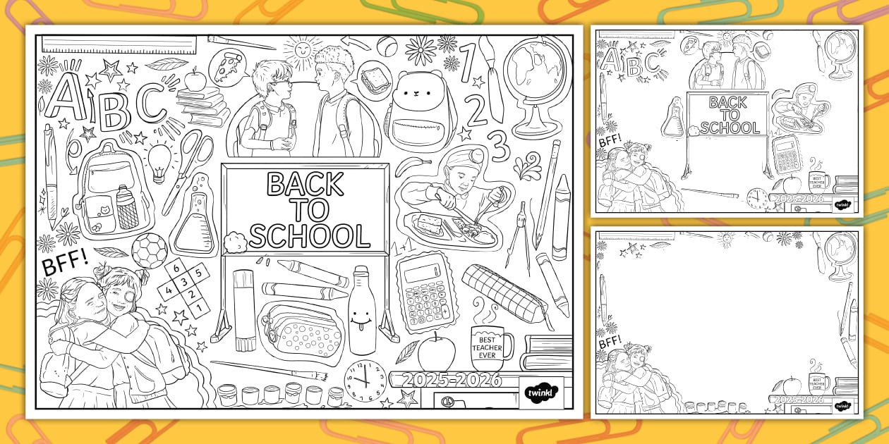 Back to School 2025-2026 Doodle Colouring Pages - Twinkl