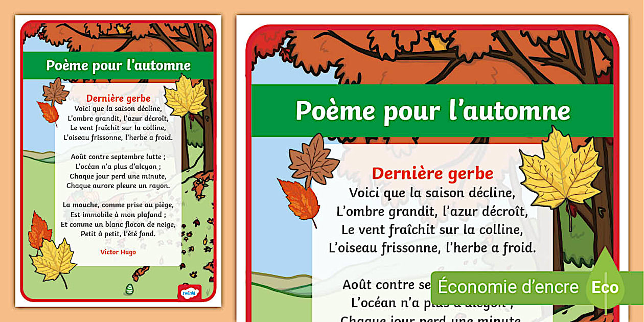 Poème pour l'automne