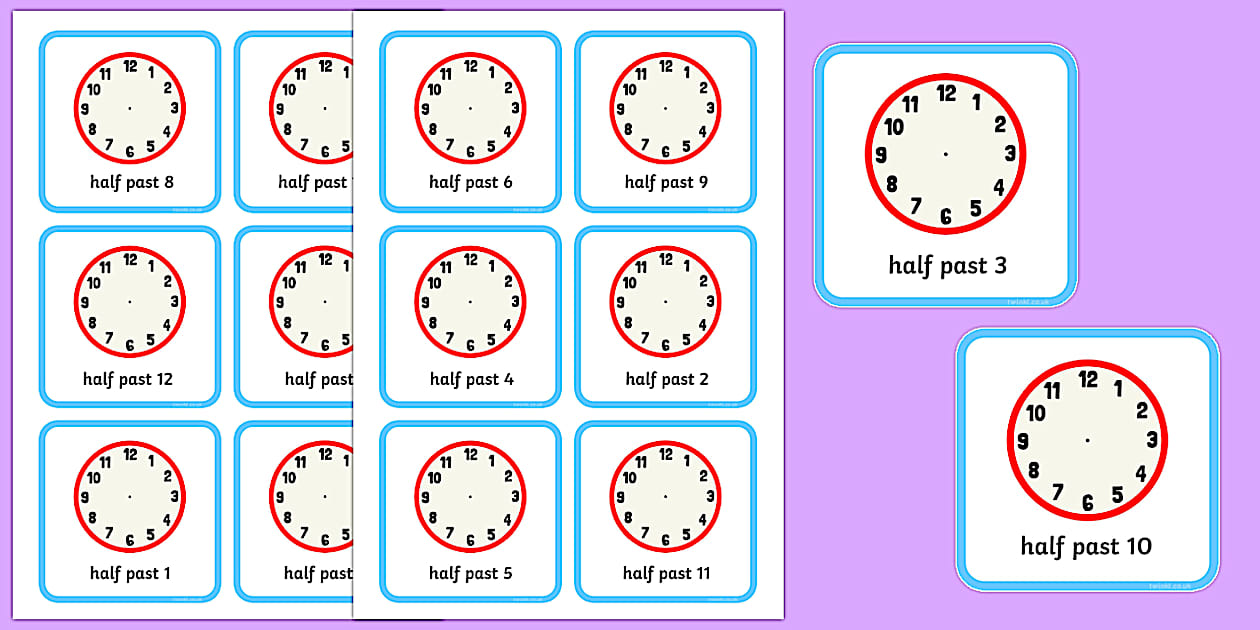 Write the Time Half Past Cards (teacher made) - Twinkl