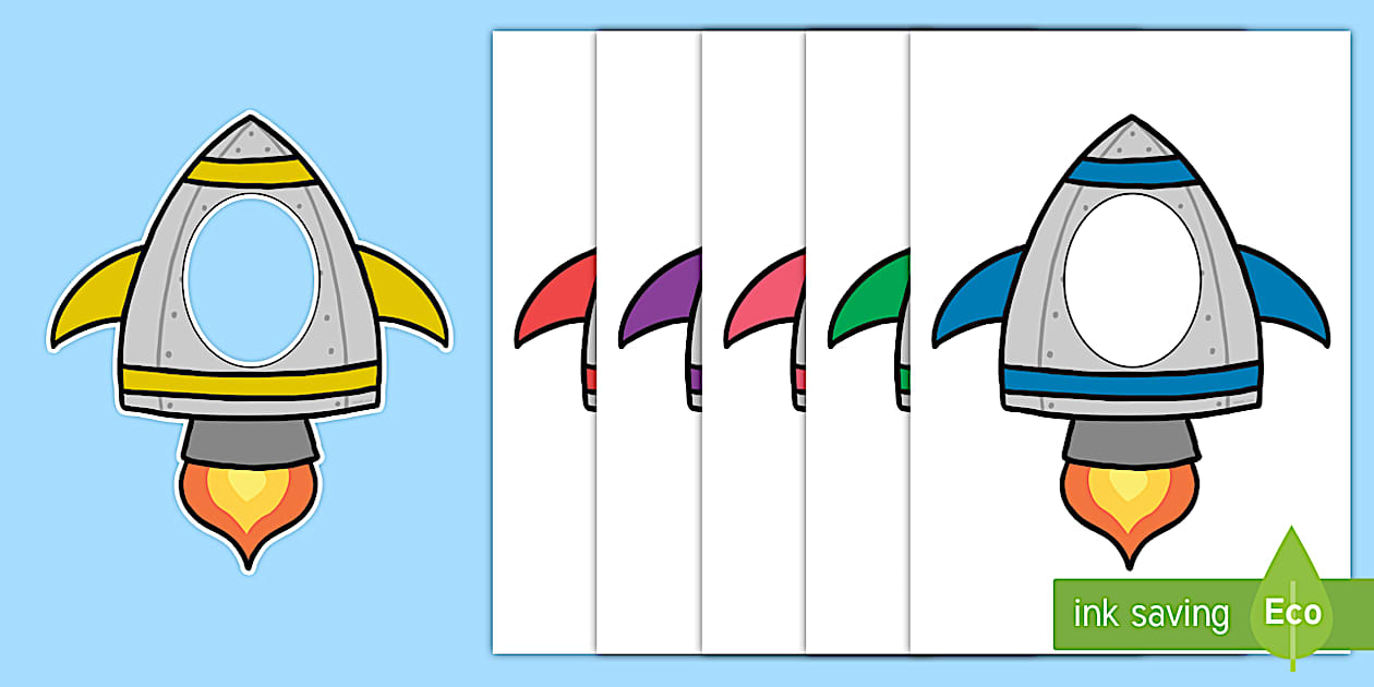 Editable Space Rocket Photo Frame Self Reg Labels - Twinkl