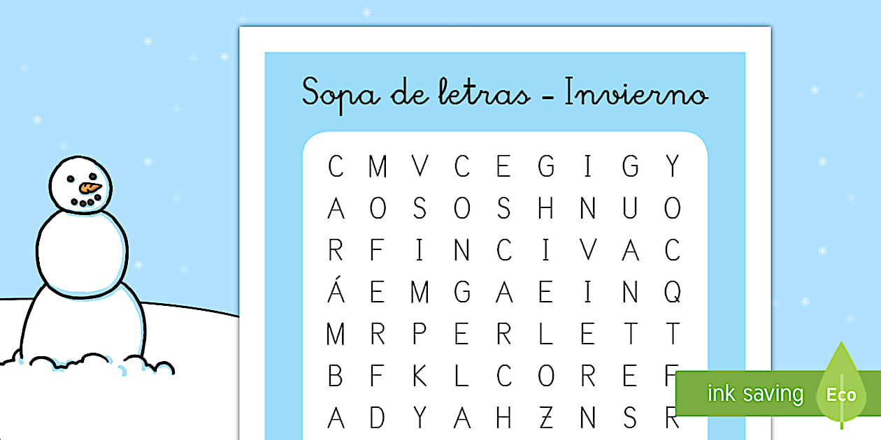 Sopa de letras: El invierno | Recursos educativos | Twinkl