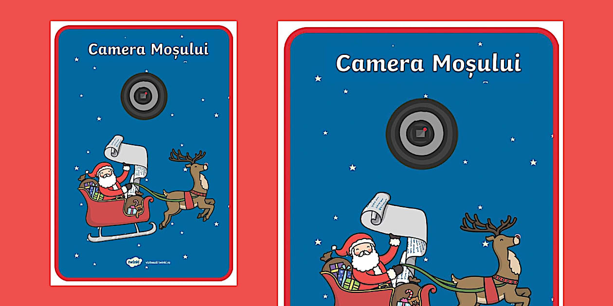 Camera de luat vederi a Moșului – Planșă - Twinkl