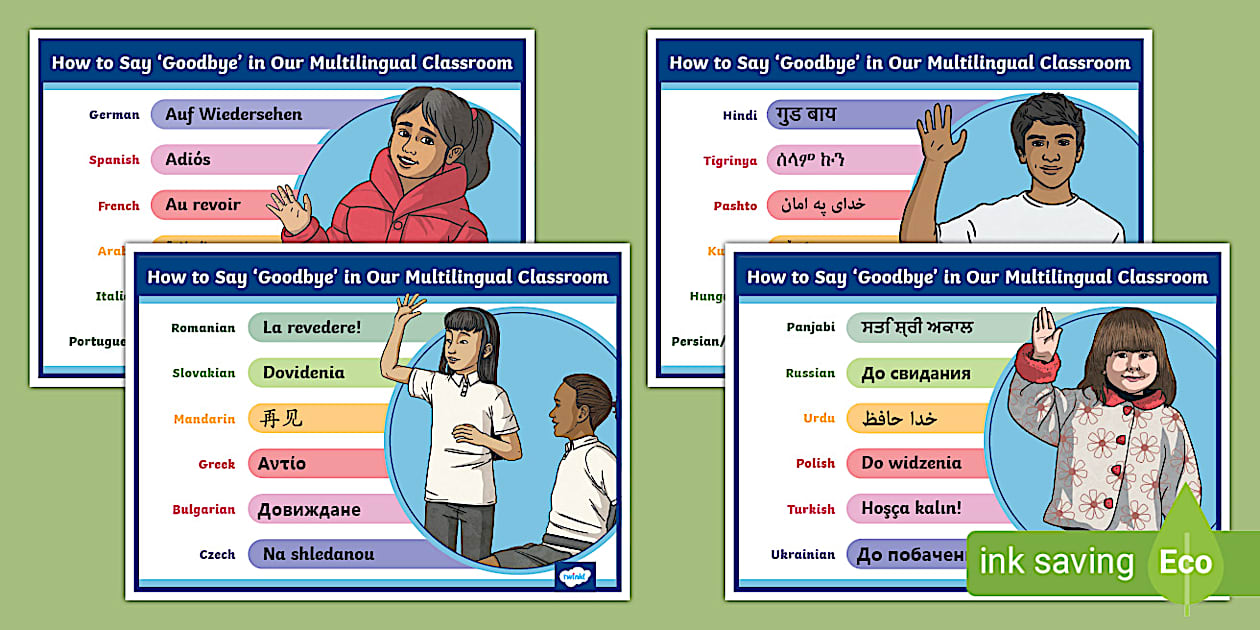 EAL Multilingual Classroom Poster - Goodbye (teacher made)