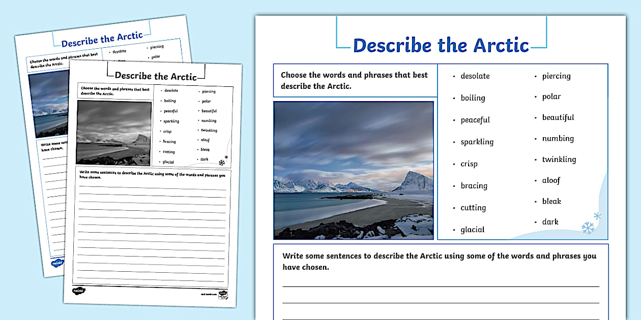 Describe the Arctic Worksheet (teacher made) - Twinkl