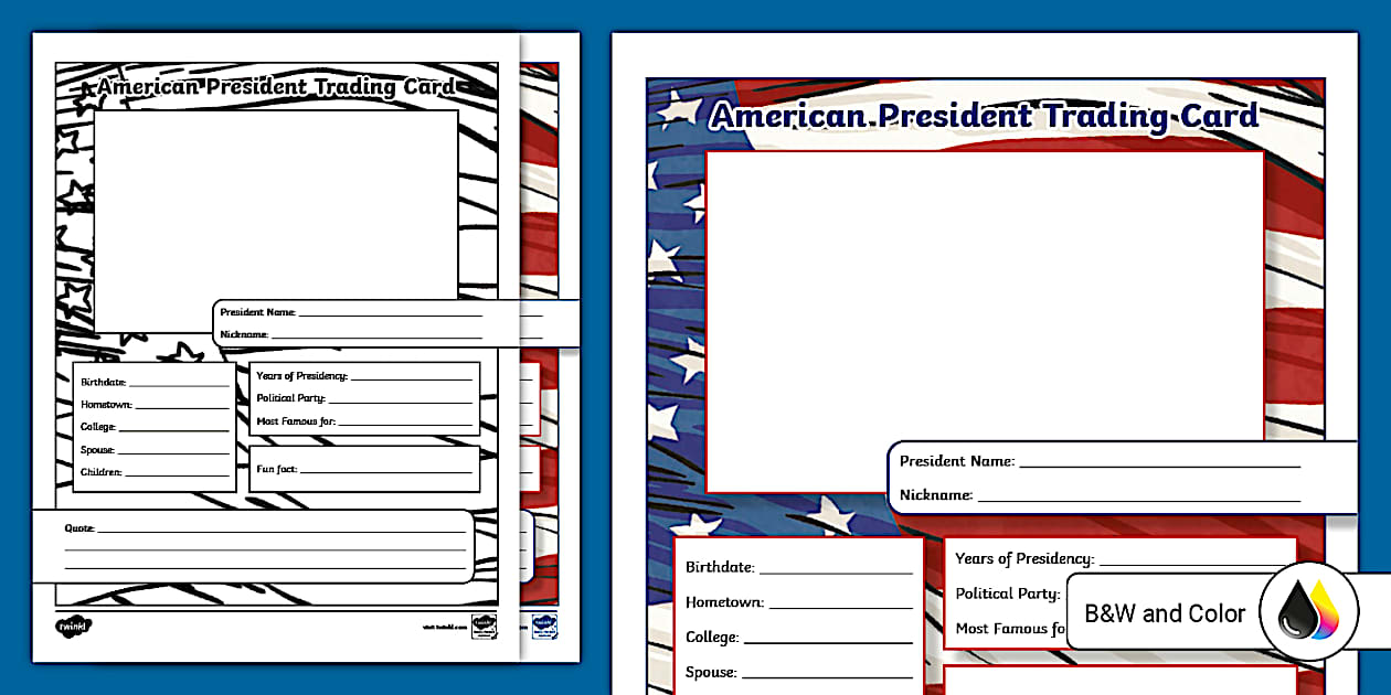 President Trading Cards Project | Twinkl Resources - Twinkl