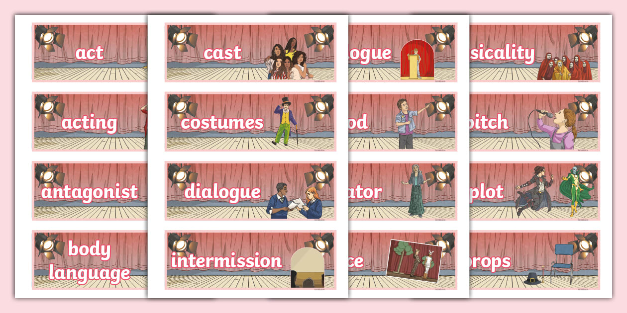 Drama Vocabulary Word Cards - Twinkl Drama