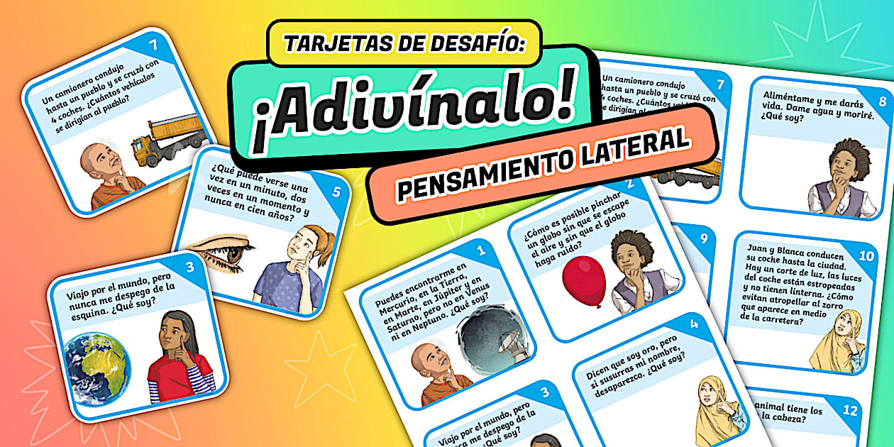 Tarjetas de desafío: ¡Adivínalo! - Pensamiento lateral