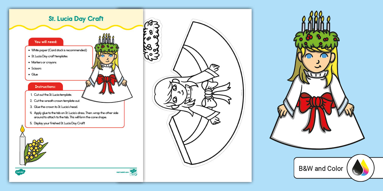 St. Lucia Day Cone Craft (Lehrer gemacht) - Twinkl