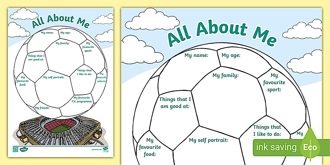 All About Me Football Template (teacher made) - Twinkl