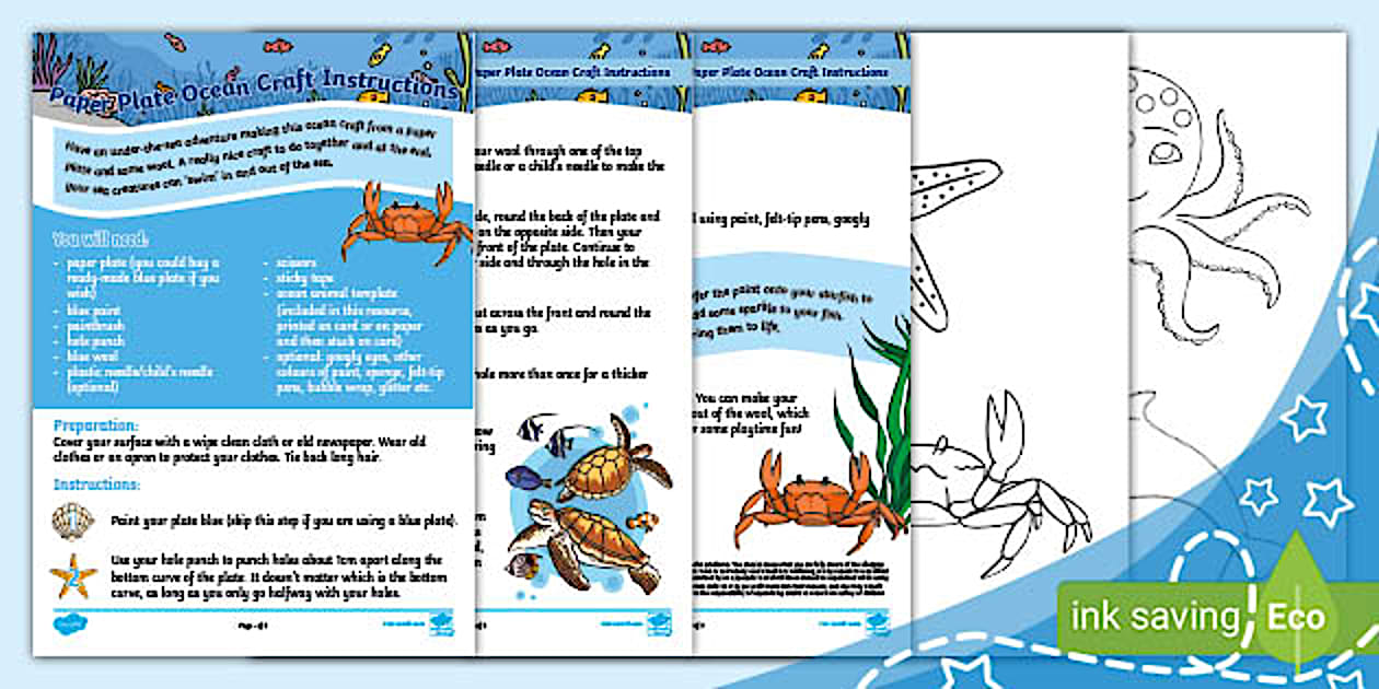 Paper Plate Ocean Craft Instructions (Teacher-Made) - Twinkl