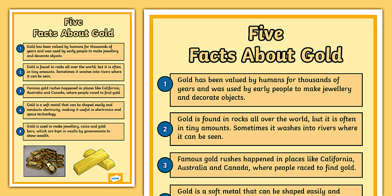 Five Facts about Gold Display Poster (Teacher-Made) - Twinkl