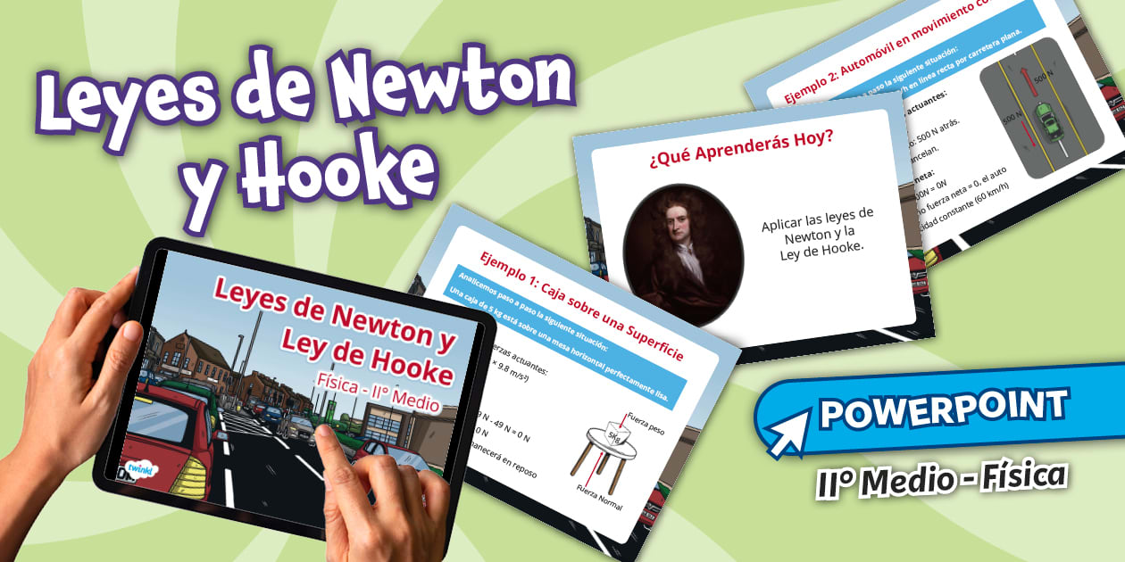 PowerPoint | Leyes de Newton y Hooke | Física | II Medio