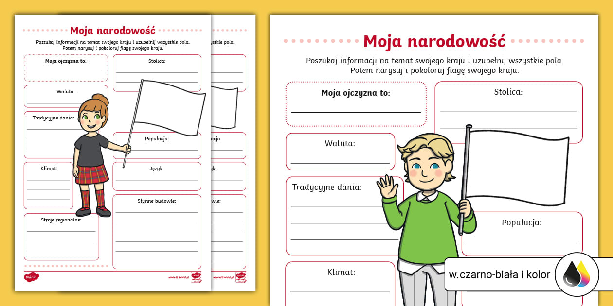 Moja narodowość | Karta pracy badacza - Twinkl