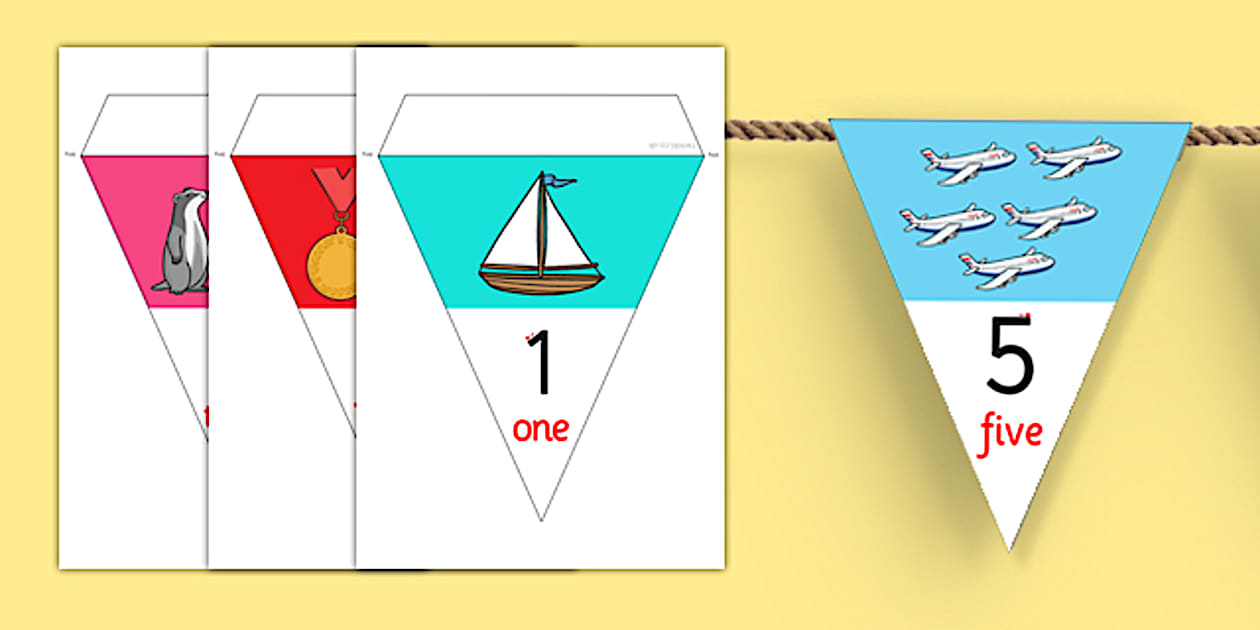 Cursive 0-20 Number Line Bunting (teacher made) - Twinkl