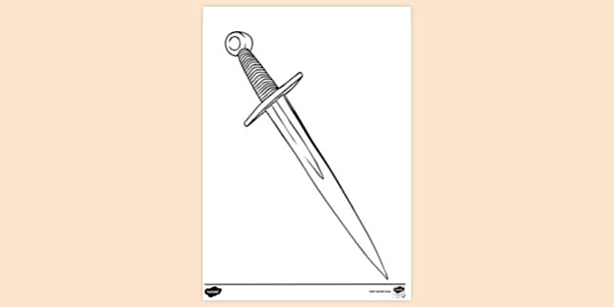 Dagger Colouring | Colouring Sheets (teacher made) - Twinkl