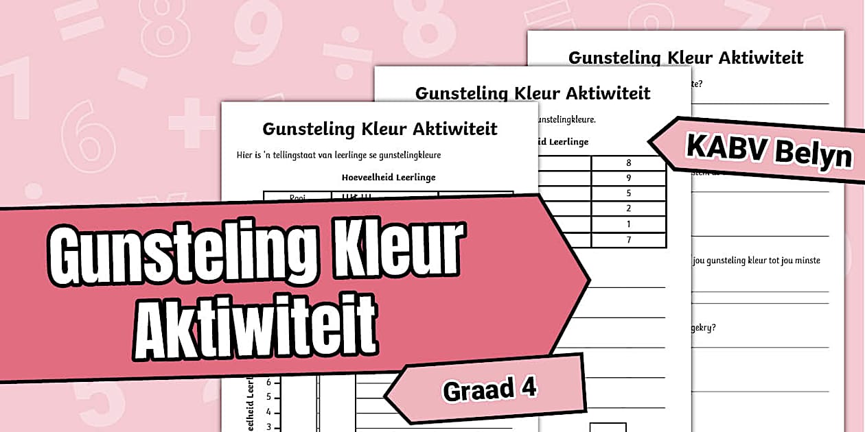 Graad 4 - Wiskunde - Kwartaal 1 - Gunsteling Kleur Aktiwiteit - Templaat