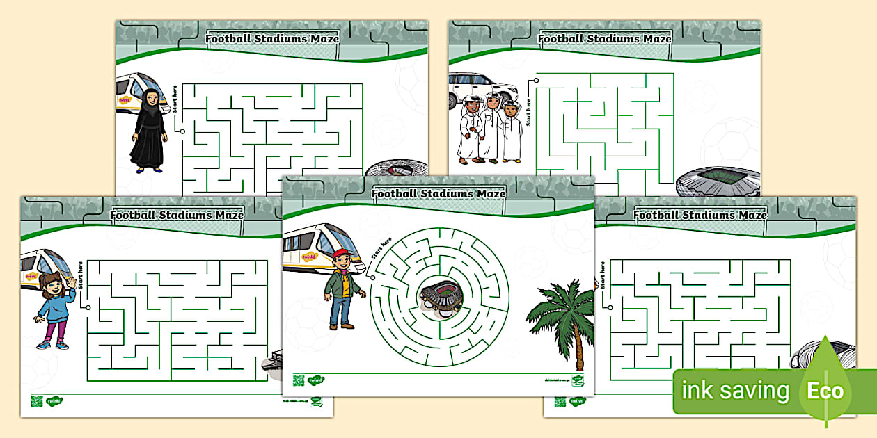 Qatar Football Stadiums Maze (teacher made) - Twinkl