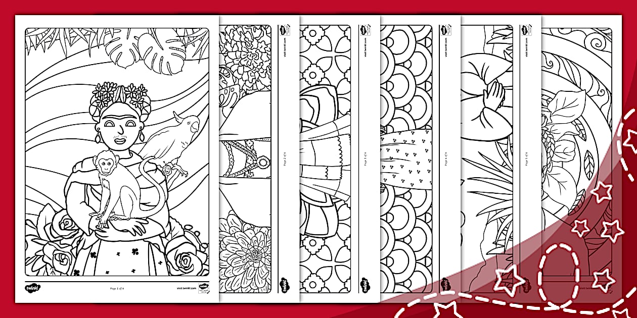 Frida Kahlo Colouring Sheets | Parent Home Teaching Support