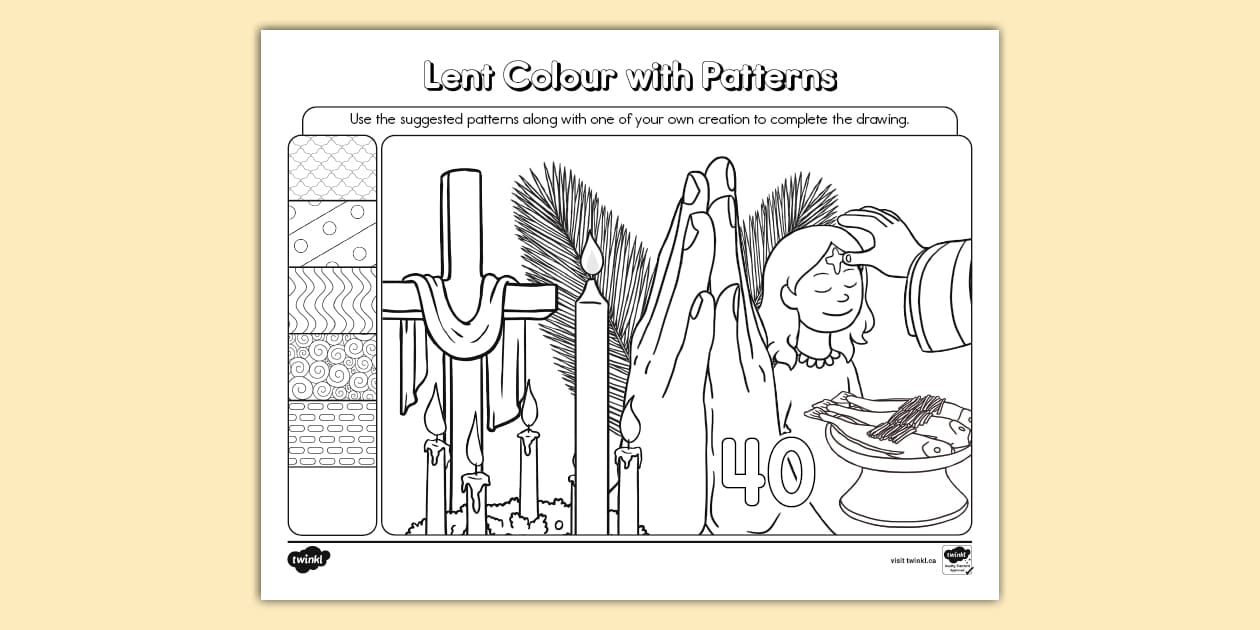 Lent Colour with Patterns Activity (Teacher-Made) - Twinkl