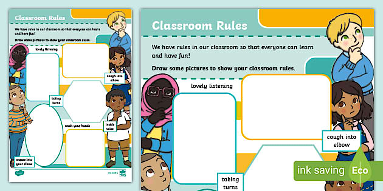 Classroom rules worksheet (teacher made) - Twinkl