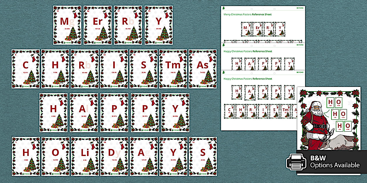 Christmas Periodic Table Display Posters (teacher made)