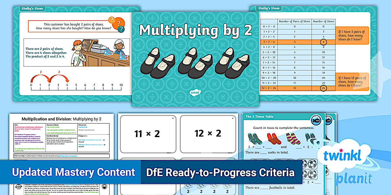 Year 2 Multiplying By 2 PlanIt Maths Lesson (teacher made)