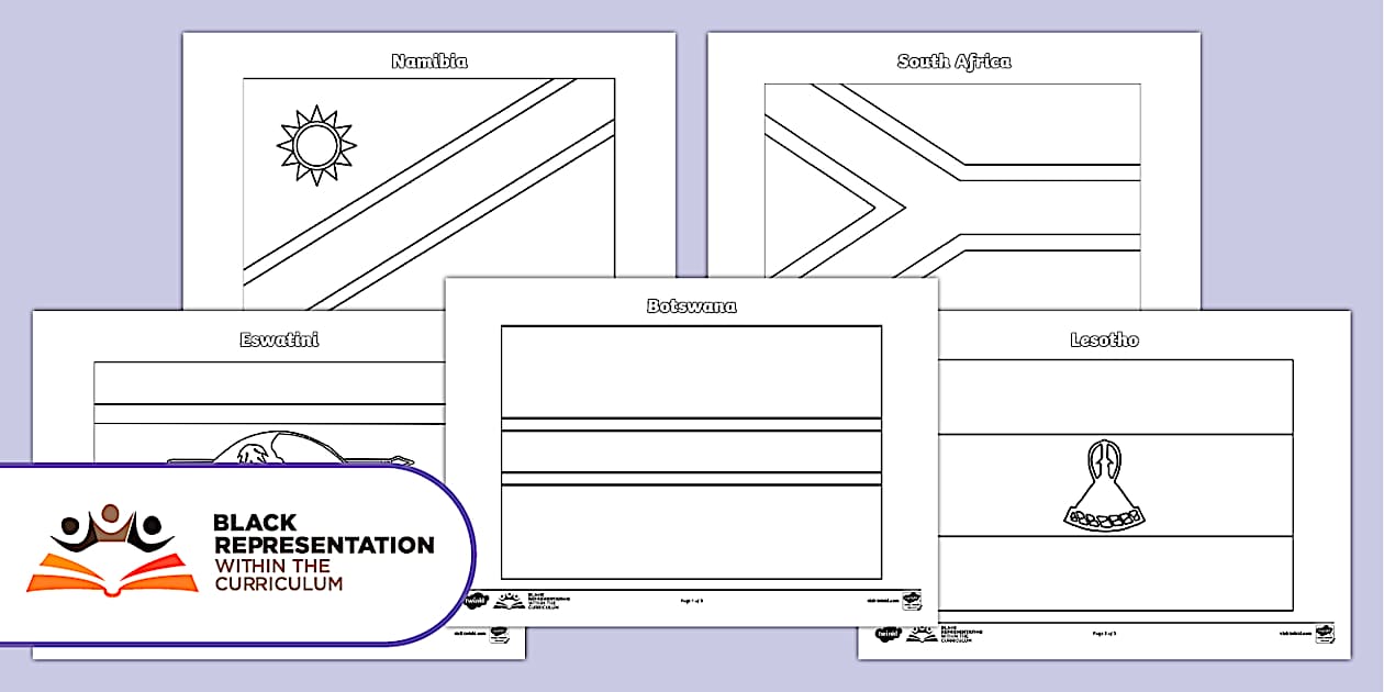 KS2 Central African Flags Colouring Sheets (teacher made)