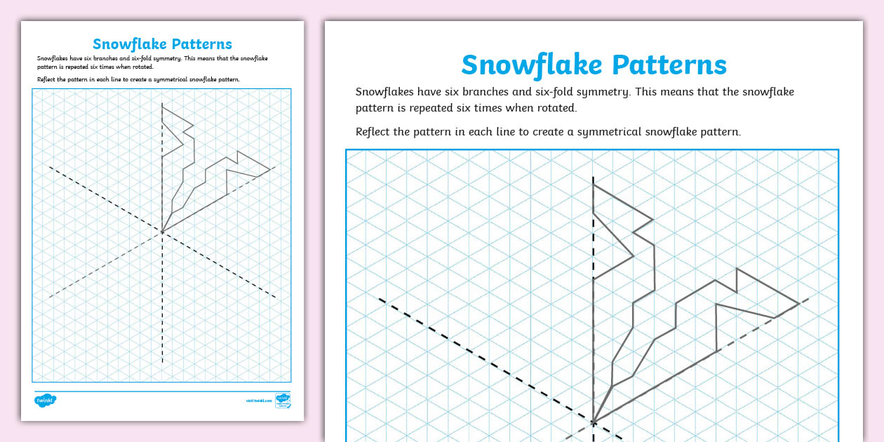 KS2 Snowflake Patterns Worksheet (Teacher-Made) - Twinkl
