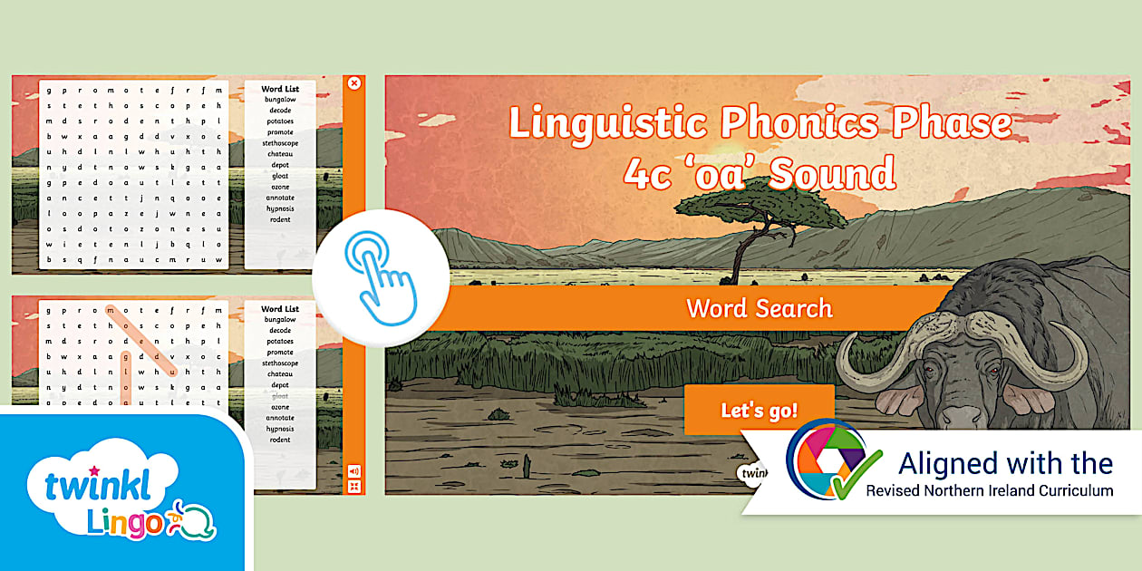 Linguistic Phonics Phase 4c ‘oa’ Sound Interactive Word Search