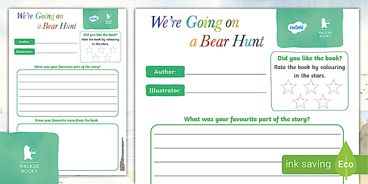 FREE! - 'We're Going on a Bear Hunt' Book Review Writing Frame