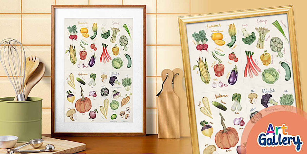 Seasonal Vegetables Poster - Spring/Summer/Autumn/Winter