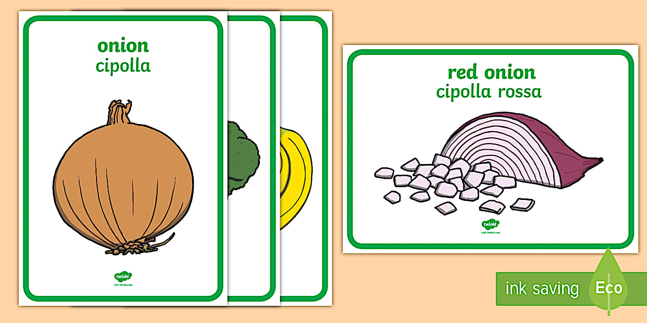 Fruit and Vegetable Display Posters English/Italian - Fruit and Vegetable