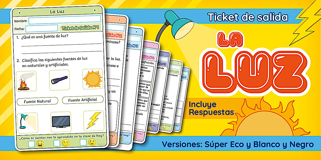 Ticket | Salida | La Luz | 3° Básico | Ciencias