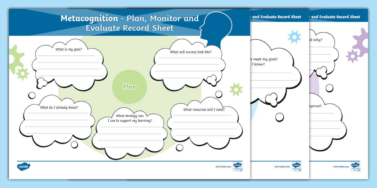 Metacognition Record Sheet for Learners - Twinkl