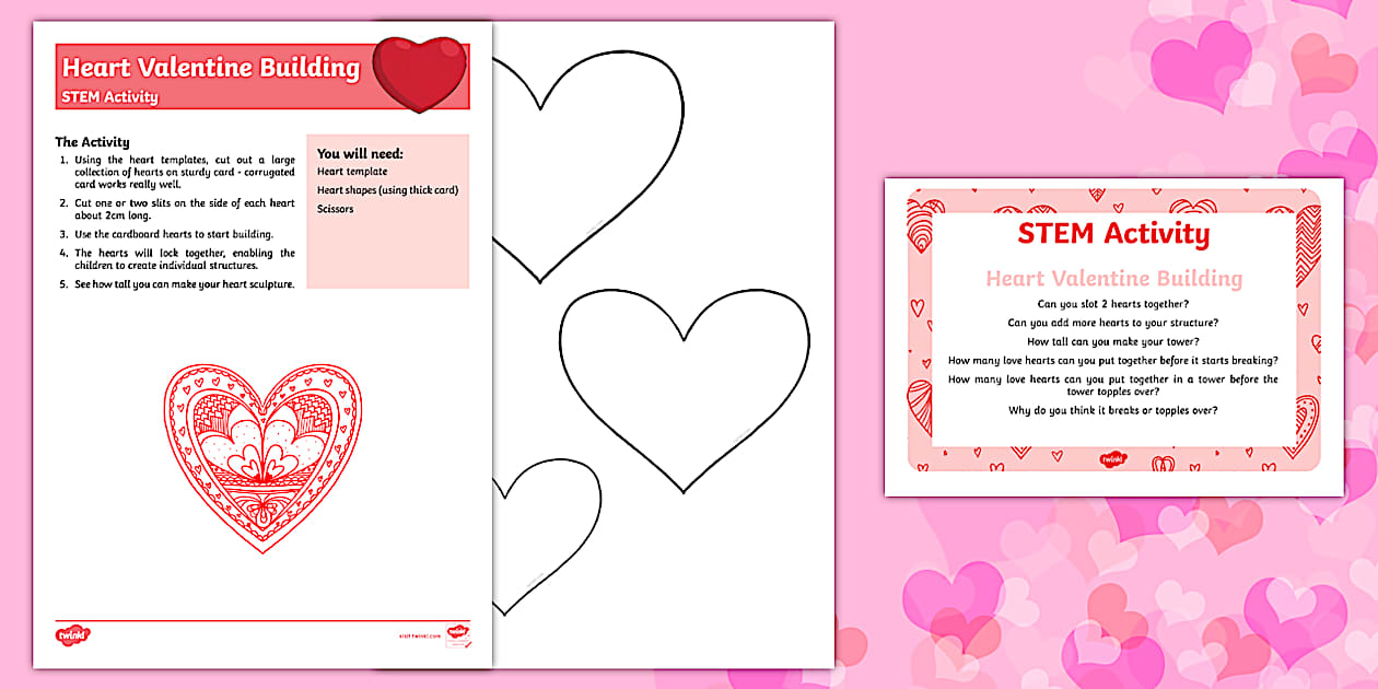 Heart Valentine Building STEM Activity (teacher made)