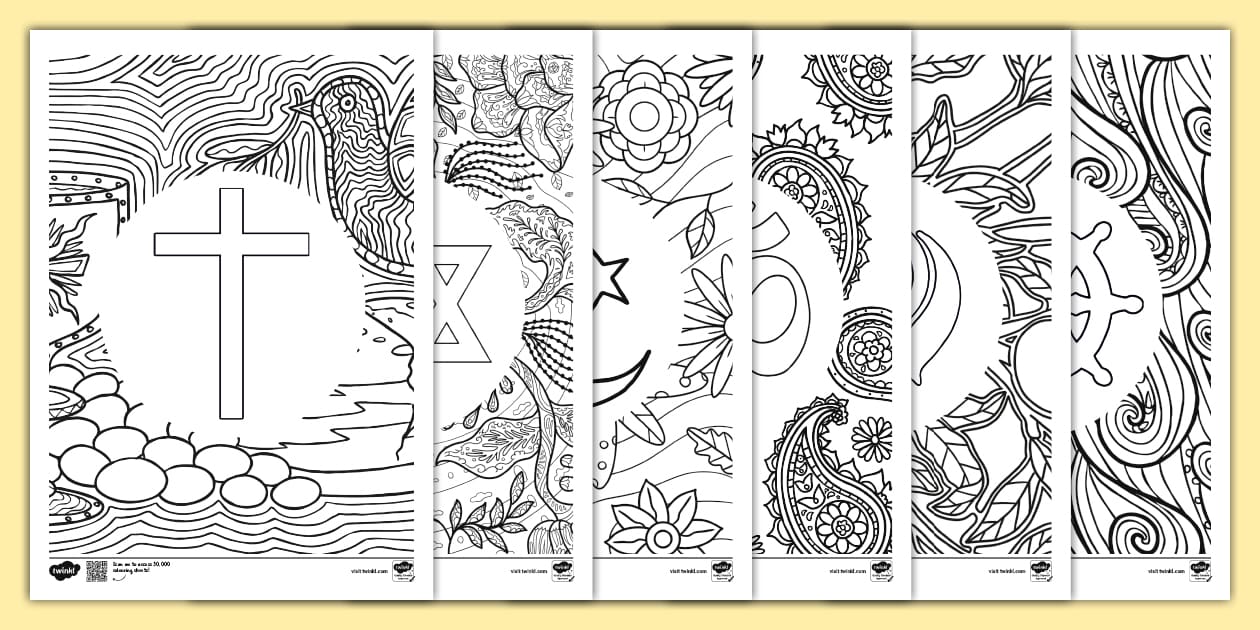 Religious Symbols Mindfulness Colouring Pages (teacher made)