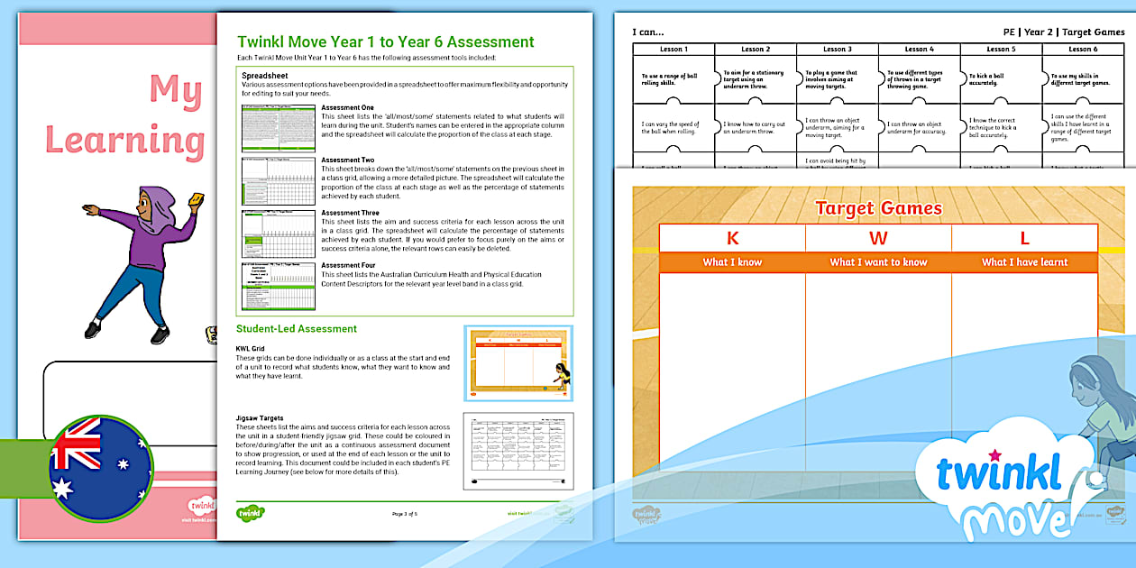 Move PE Year 2 Target Games Assessment Pack (teacher made)