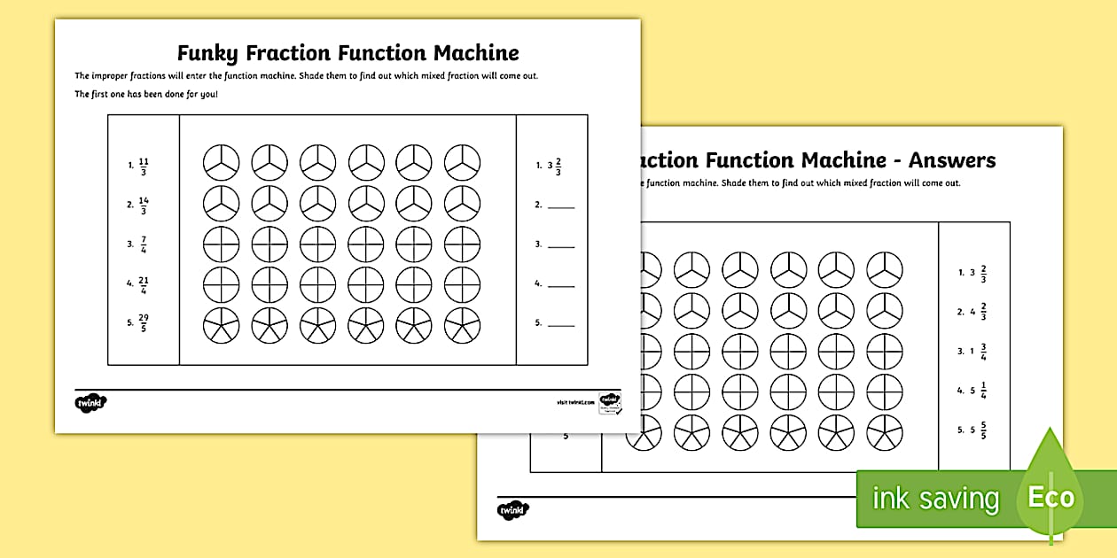 Funky Fraction Function Machine Worksheet / Worksheet