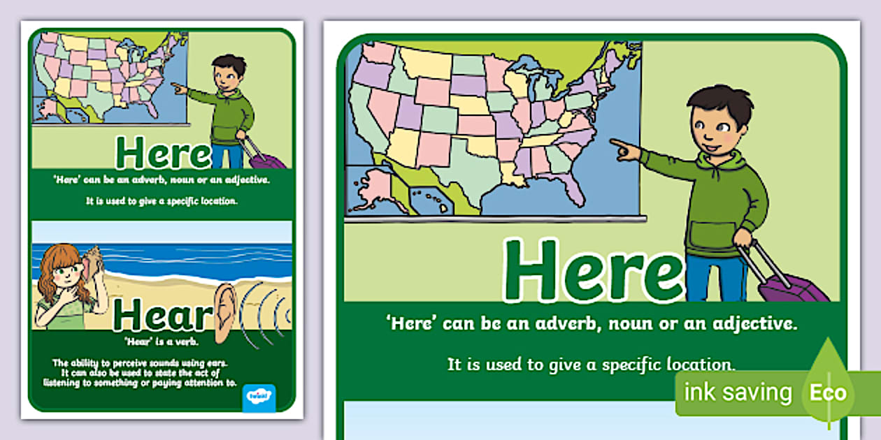 Here and Hear Homophones Display Poster (teacher made)