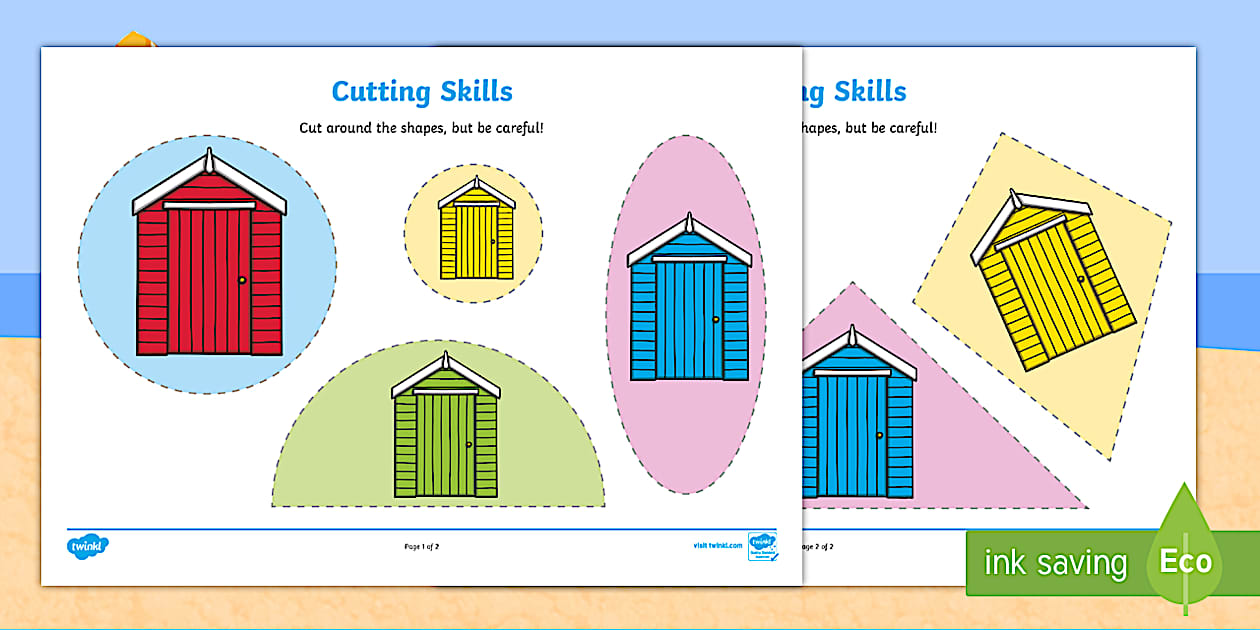 Beach Hut Size Ordering Cut-Outs (teacher made) - Twinkl
