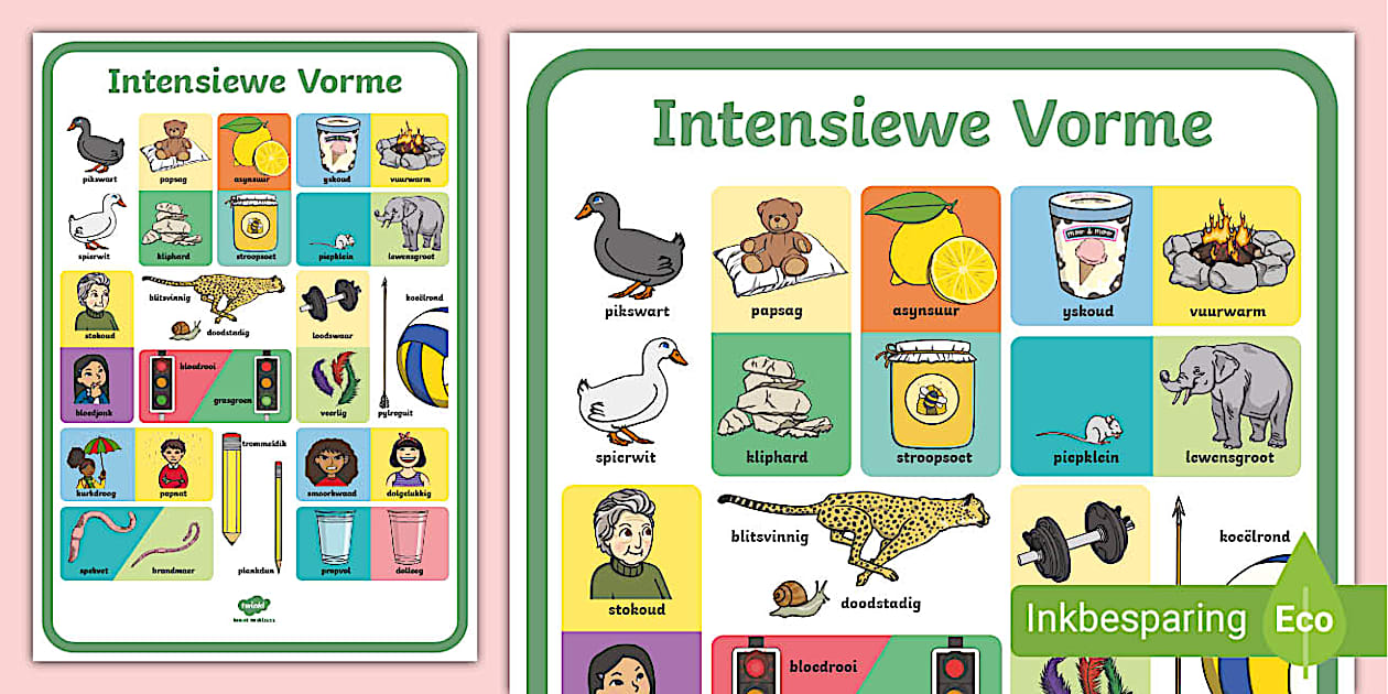 Intensiewe Vorm Plakkaat vir die Intermediêre Fase - Twinkl