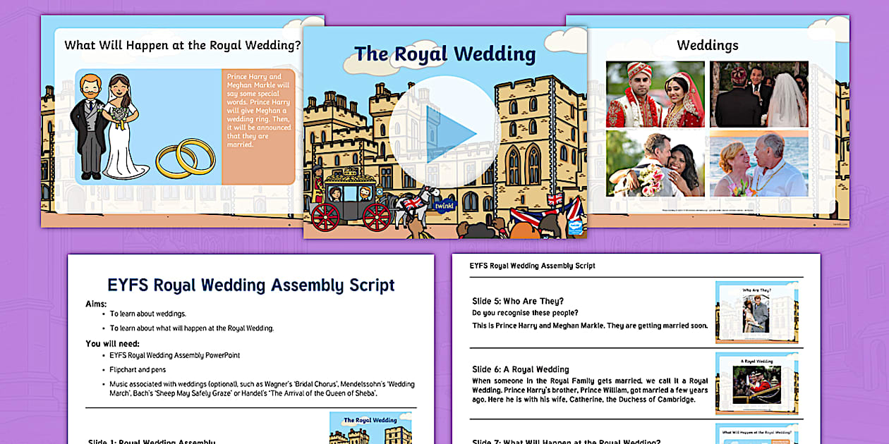 EYFS Royal Wedding Assembly Pack - Twinkl