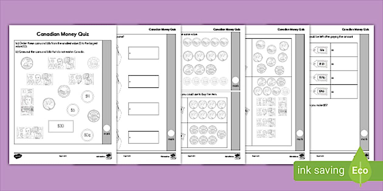 Money Quiz for Grade 1 (teacher made) - Twinkl